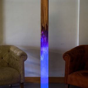 Monolith Resin Wood Floor Lamp: Handmade Living Room Decorative ...