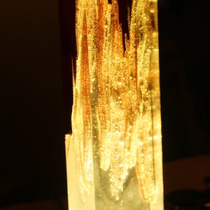 Fractured Mahogany Epoxy Resin Lamp: Handmade Bedside Nightlight - Etsy