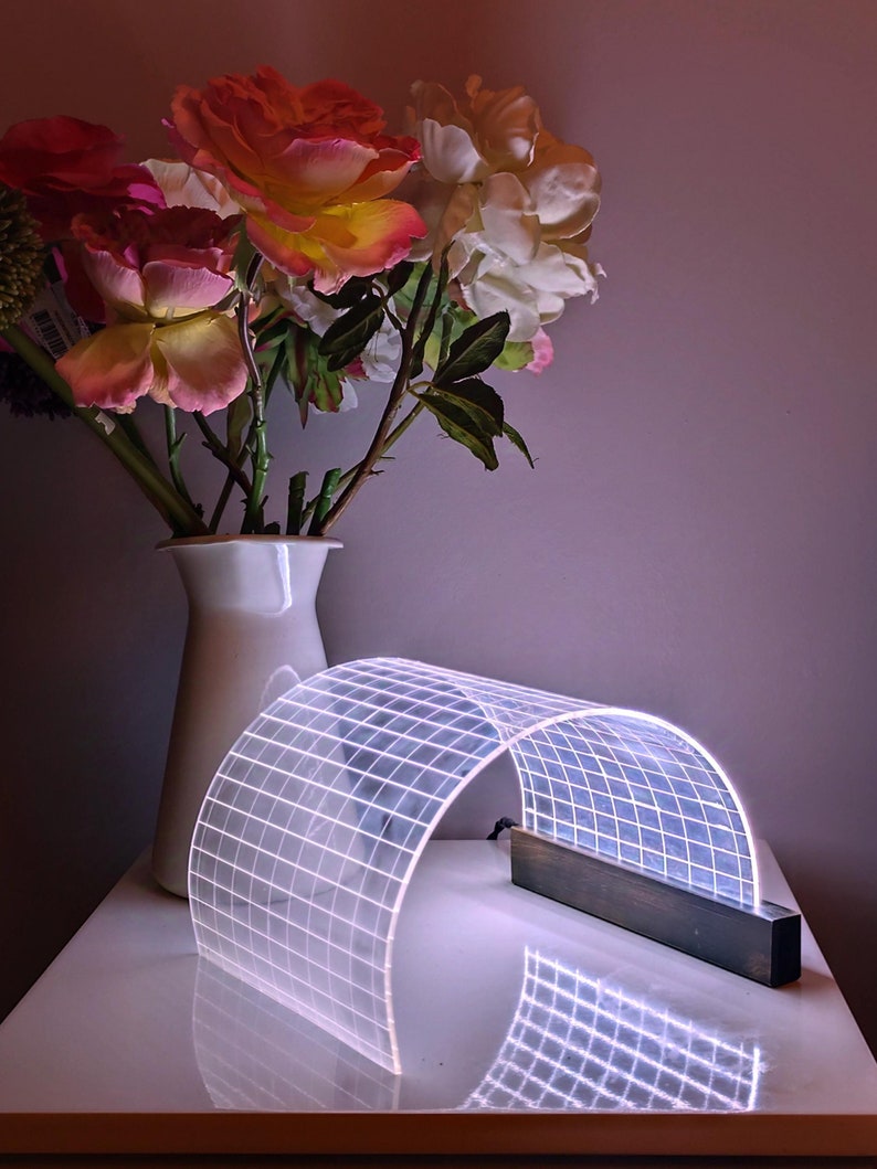 Acrylic Table Lamp: Modern LED Desk Light, Futuristic Bedside Decor - Etsy