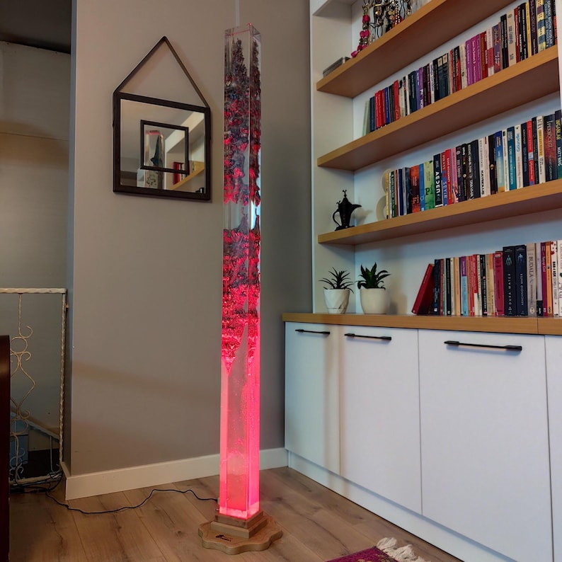 Monolith Resin Wood Floor Lamp: Custom LED Night Light - Etsy