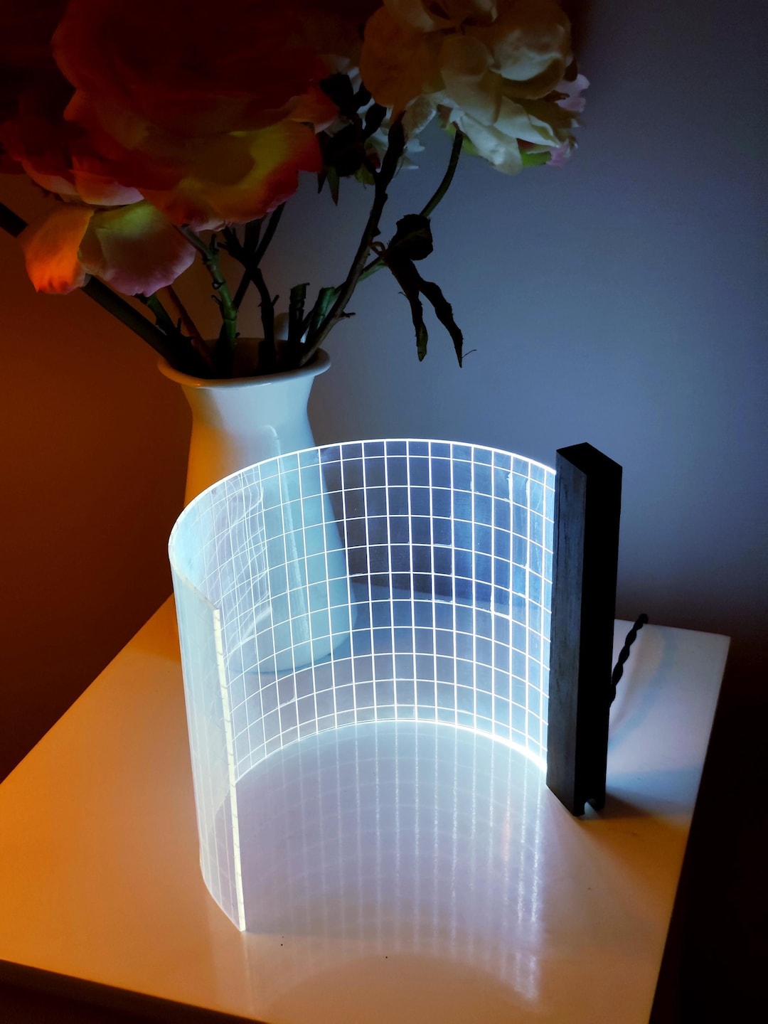 Acrylic Table Lamp: Modern LED Desk Light, Futuristic Bedside Decor - Etsy