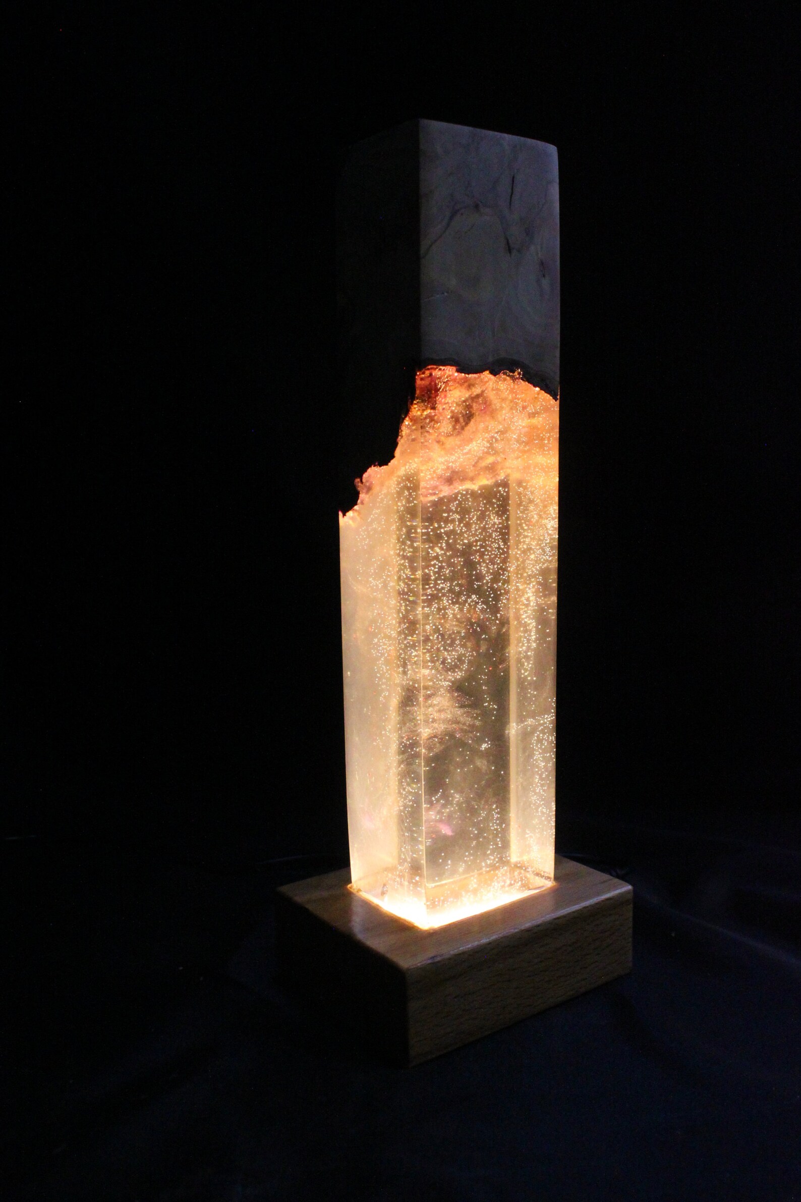 Yellow Wooden Resin Lamp Epoxy Resin Light Resin Night Lamp - Etsy