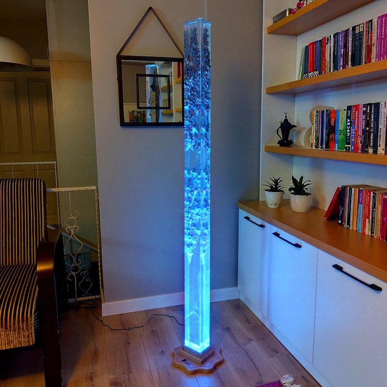 Monolith Resin Wood Floor Lamp: Custom LED Night Light - Etsy