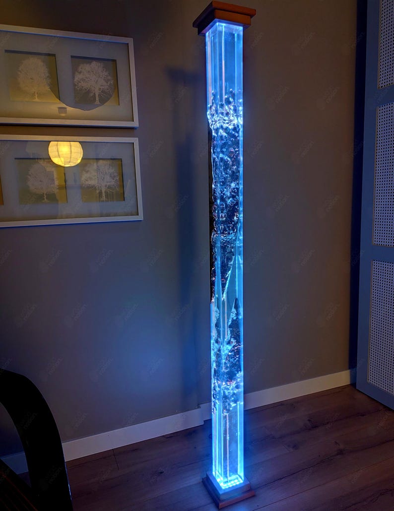 Monolith Resin Wood Floor Lamp: Handmade Decorative Epoxy Standing Lamp ...