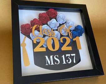 12x12 Graduation Cap Shadowbox Perfect for Graduation of High School ...