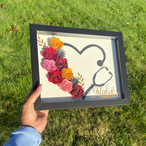 8x10 Medical Rose Shadowbox Perfect for Medical Assistants | Etsy