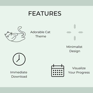 30 Day Challenge Printable Cute Cat Progress Tracker Habit - Etsy Canada