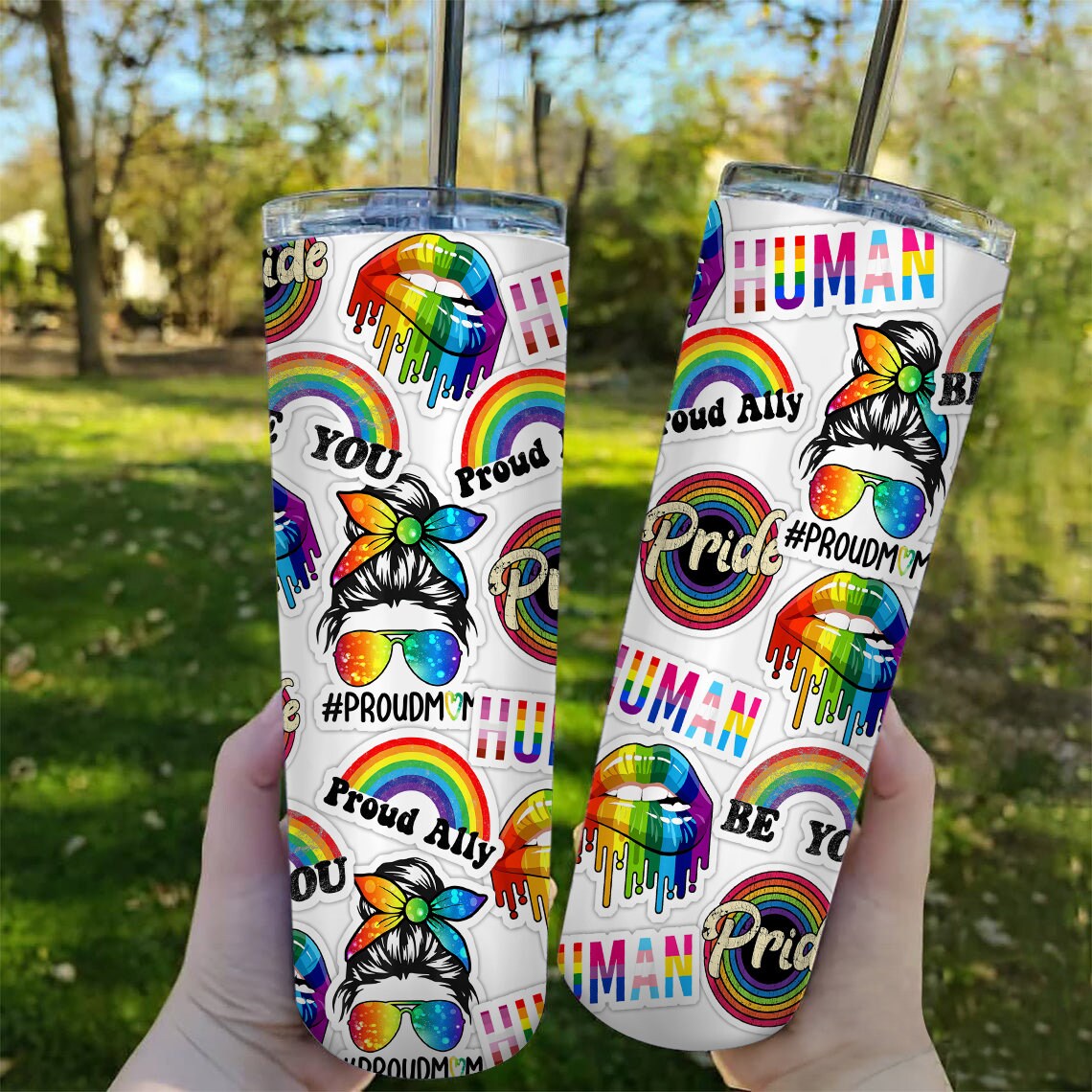 Support Gay Lesbian Pride Tumbler Wrap 20 Oz Skinny Tumbler Etsy