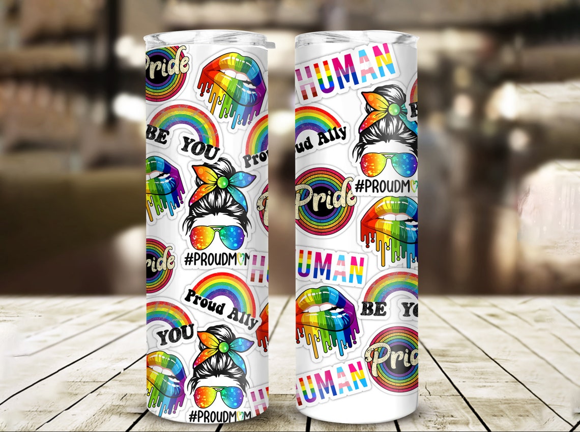 Support Gay Lesbian Pride Tumbler Wrap 20 Oz Skinny Tumbler Etsy