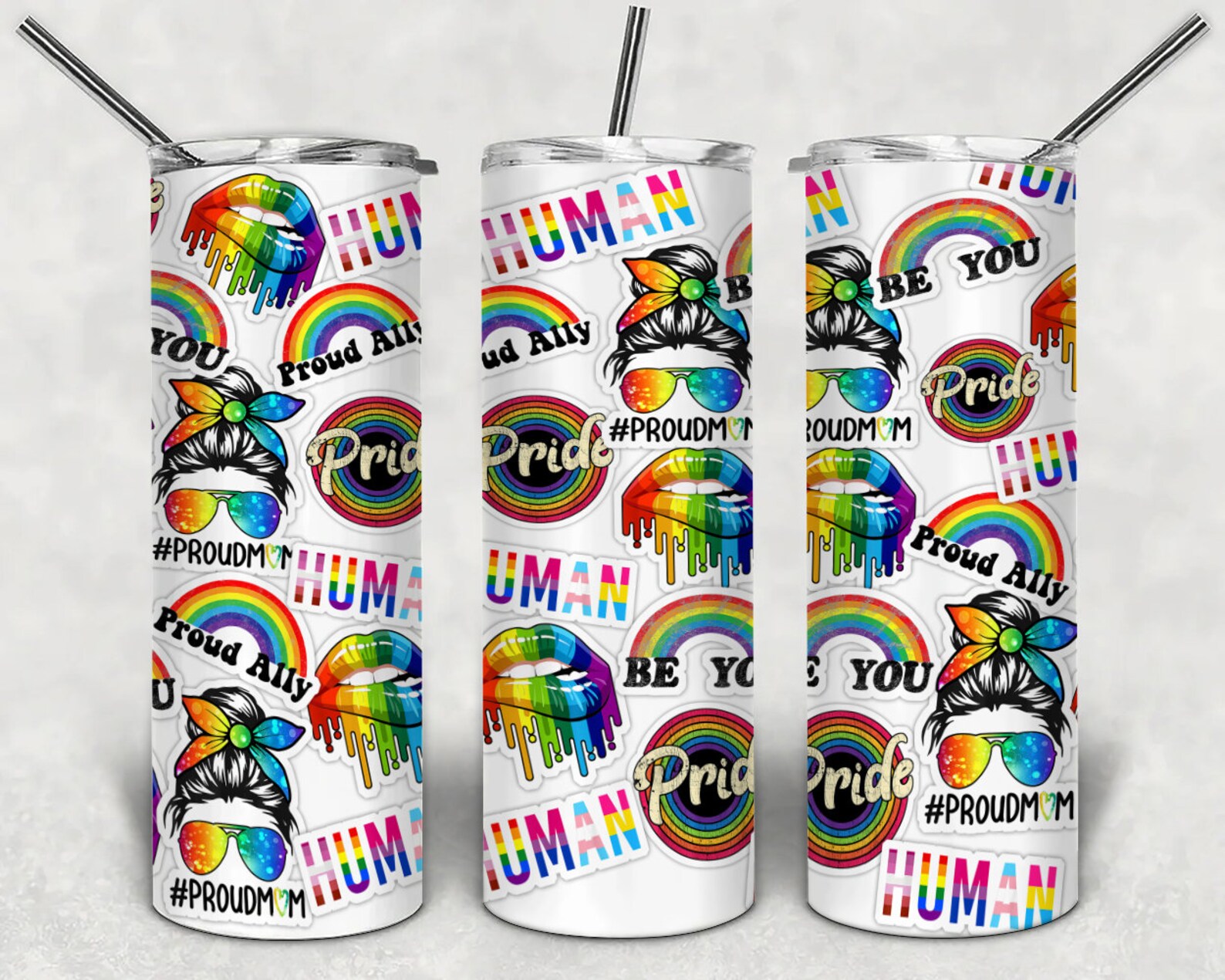 Support Gay Lesbian Pride Tumbler Wrap 20 Oz Skinny Tumbler Etsy