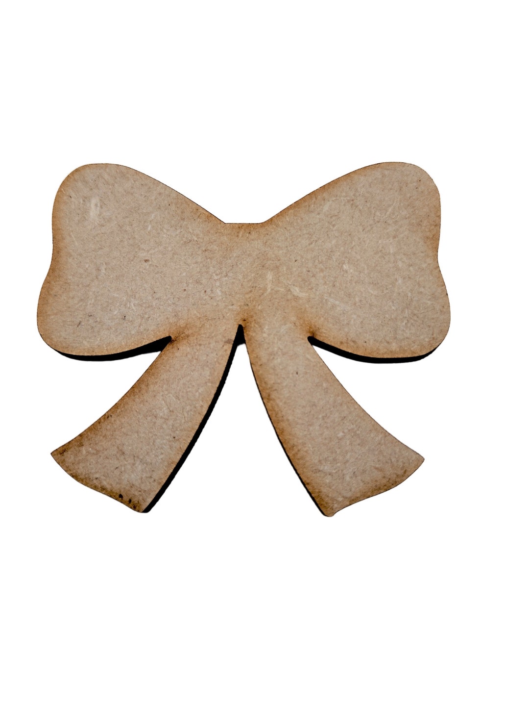 073 Wooden Bow With Ribbon MDF Craft Shapes Blank Scrapbook - Etsy