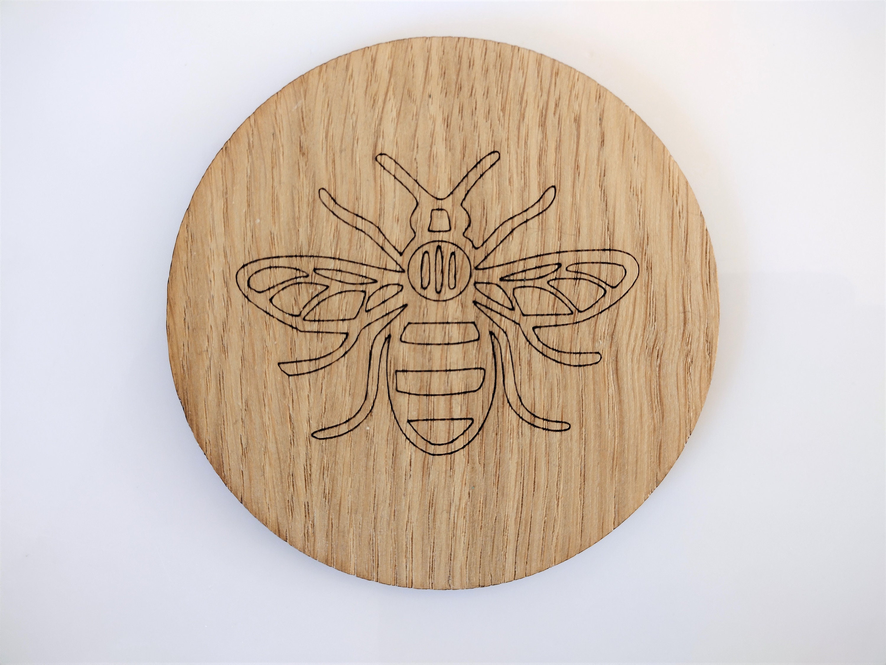 Wooden Manchester Worker Bee Coasters Set of 4 Round - Etsy UK