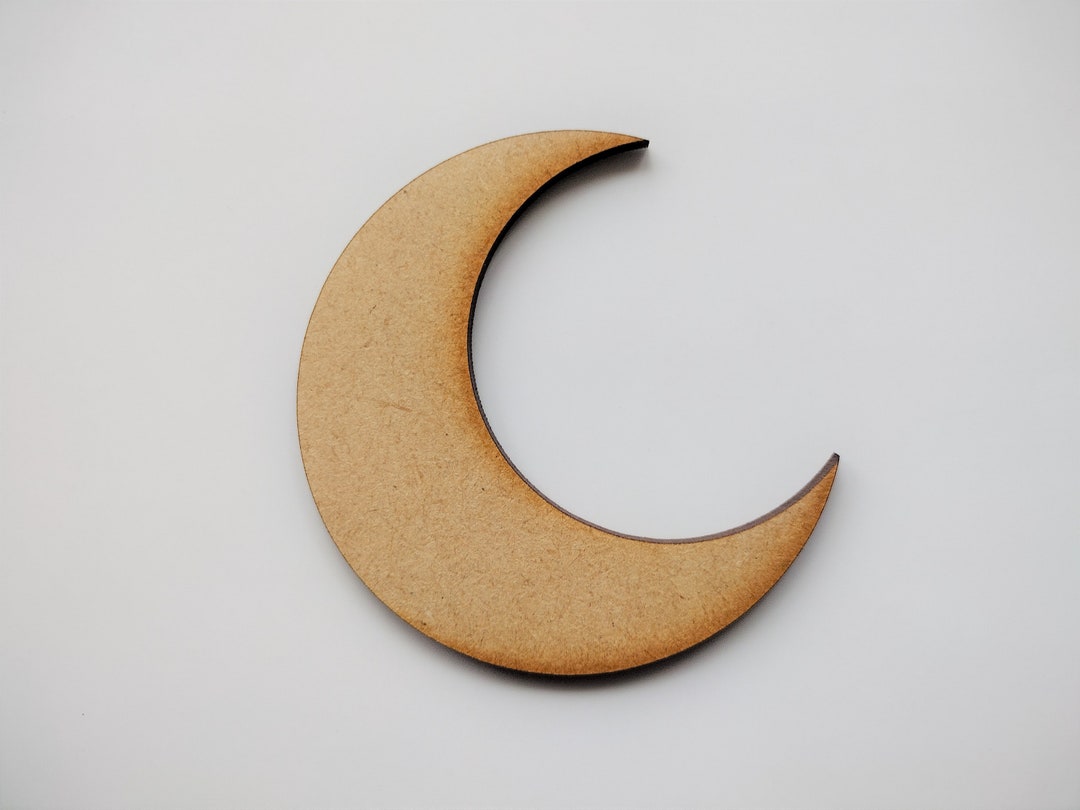 01 Wooden Crescent Moon MDF Craft Shapes Blank Scrapbook - Etsy