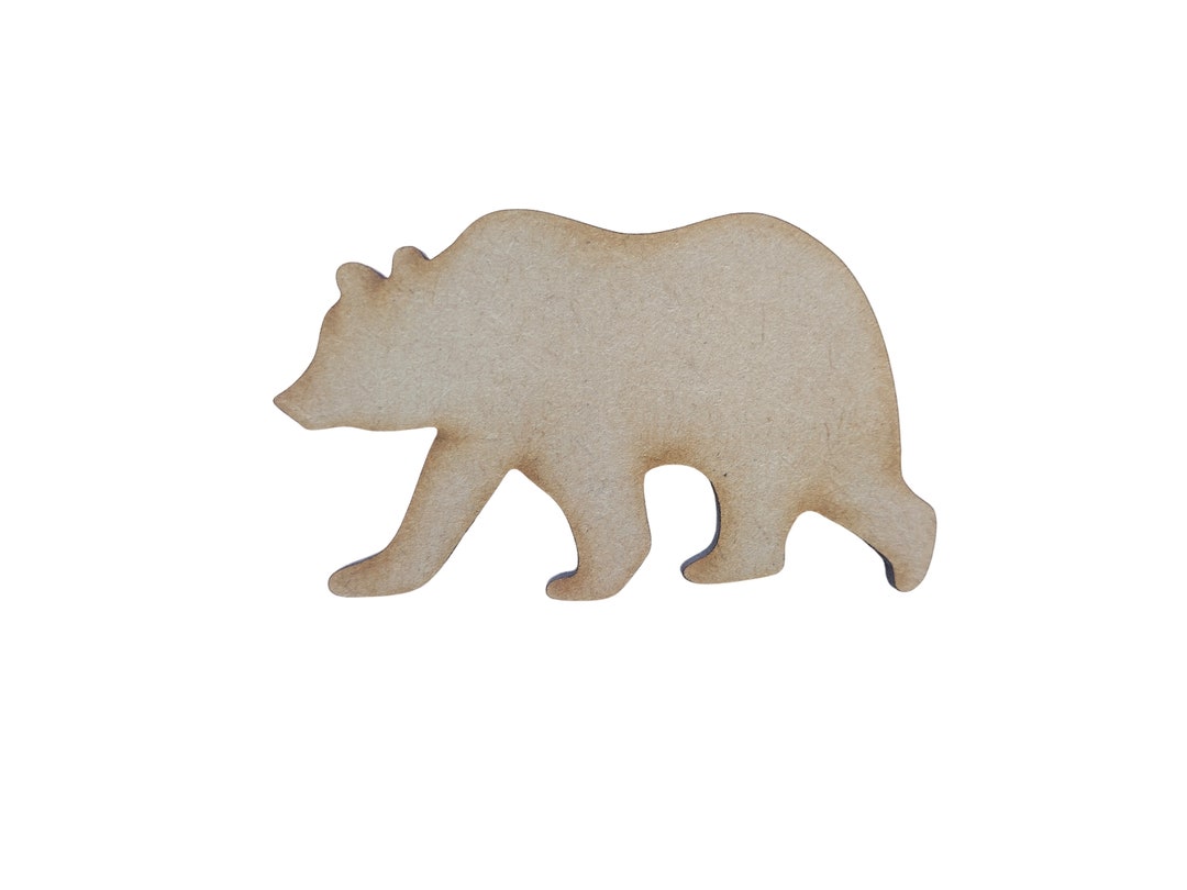 406 Wooden Grizzly Bear MDF Craft Shapes, Blank, Scrapbook, Decoration ...