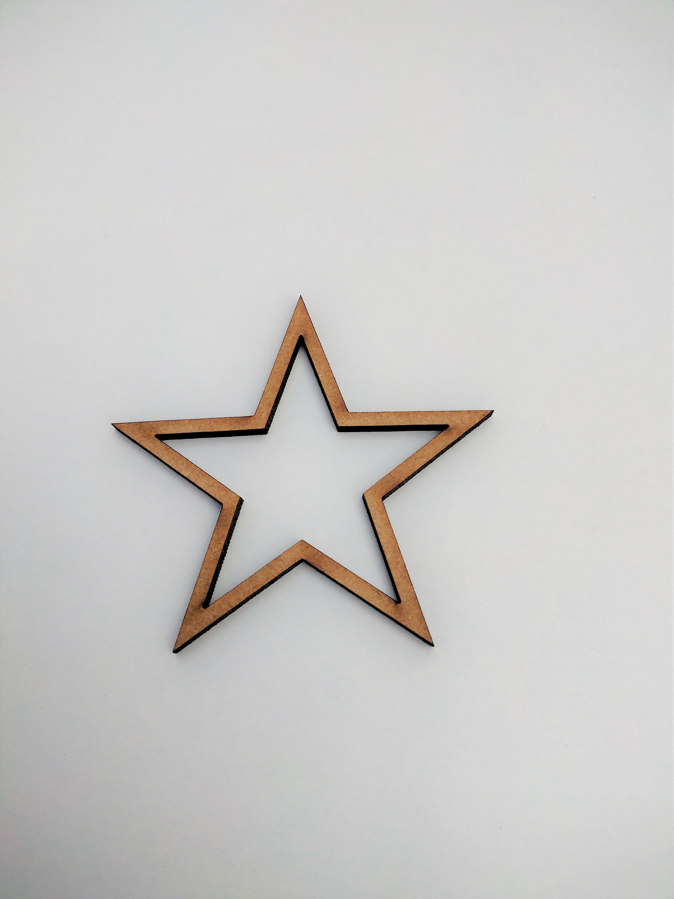 044 Wooden Star Shape Outline MDF Craft Shapes Blank - Etsy