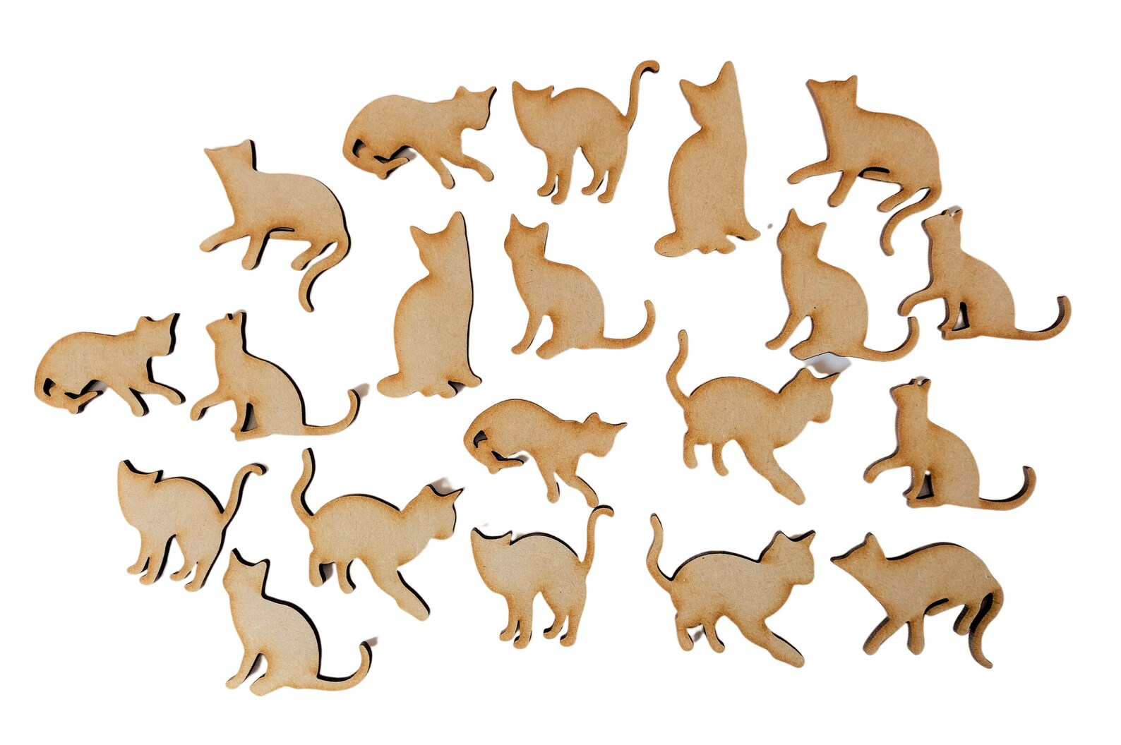032 - 20 Wooden Cat Shapes, Craft Shapes, Blank, Scrapbook, Decoration ...