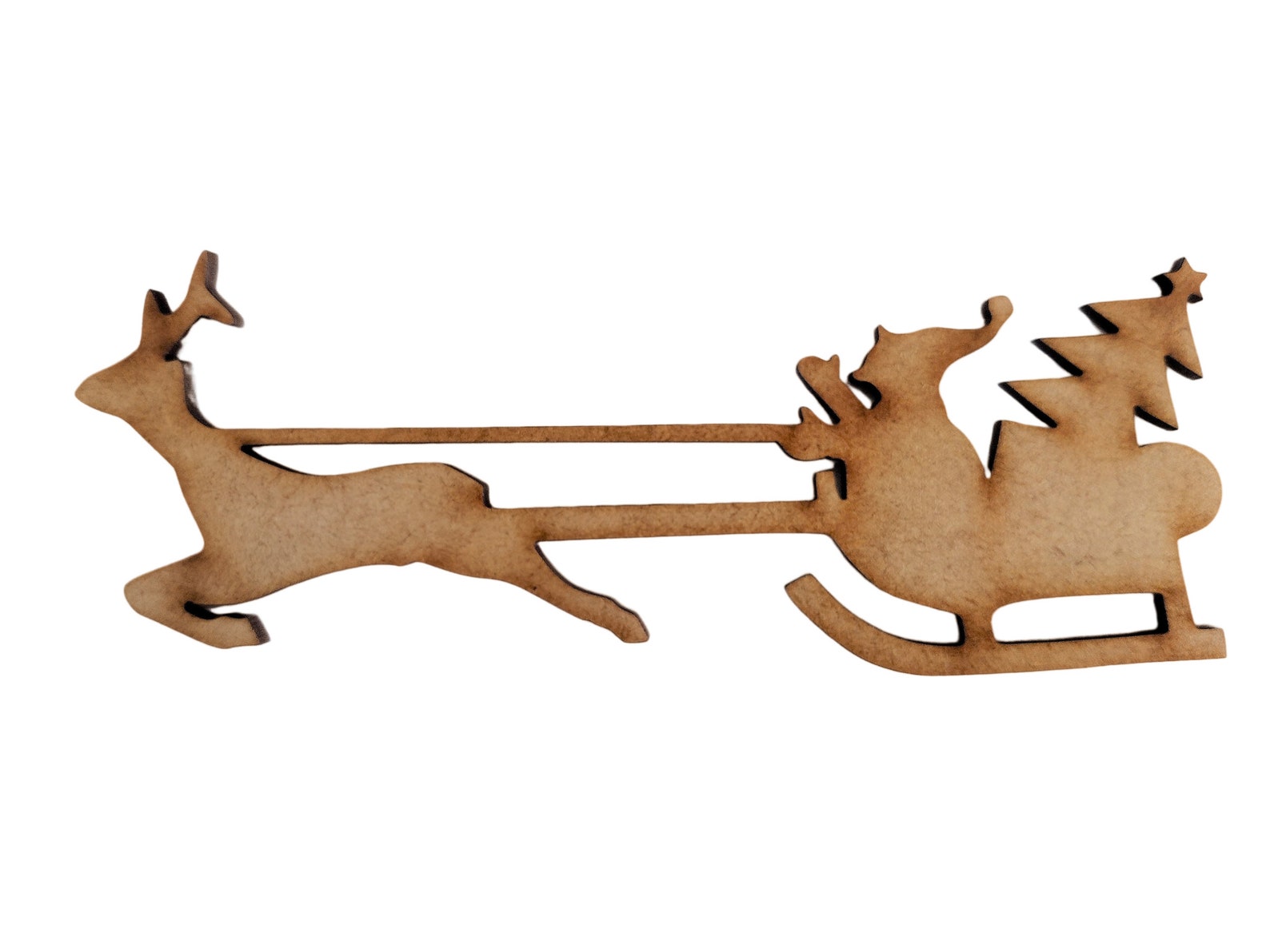 049 Wooden Santa & Sleigh MDF Craft Shapes, Blank, Scrapbook ...