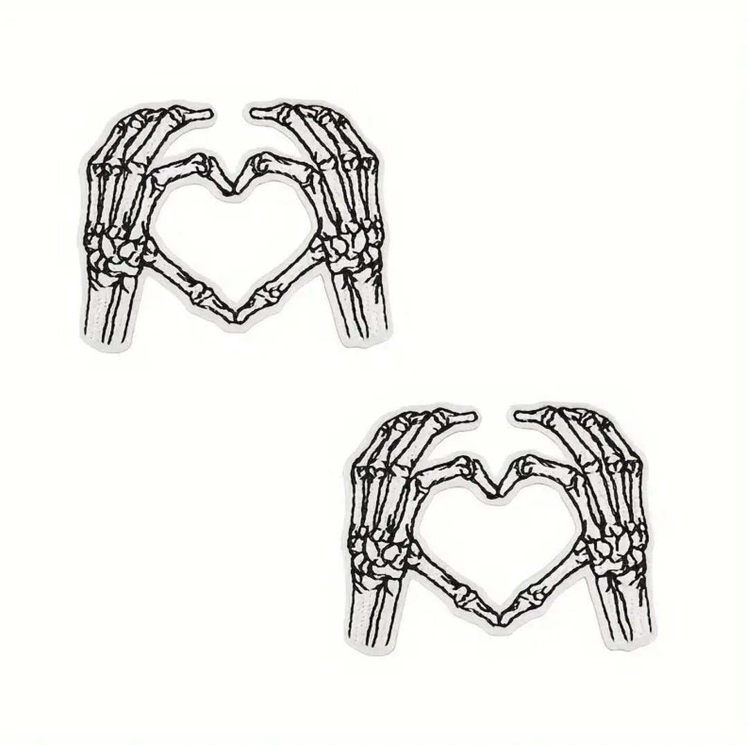 Skeleton Heart Hands Embroidered Iron on Patch, Skeleton Love Patch ...