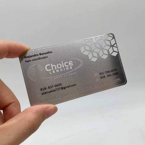 Laser Cut Matte Stainless Steel Business Card: Custom Engraved Metal - Etsy