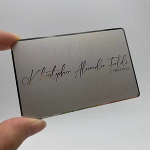 Luxury Stainless Steel Business Cards: Shiny Silver Metal - Etsy