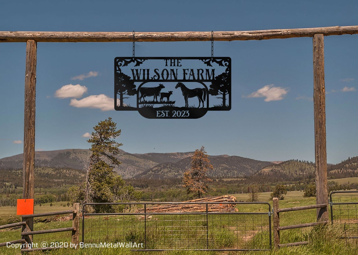 Metal Farm Sign Custom Metal Farm Name Sign Large Metal Name - Etsy