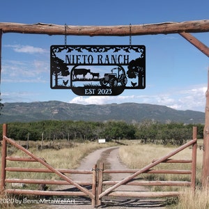 Personalized Metal Farm Sign, Custom Ranch Decor, Cow Horse Goat ...