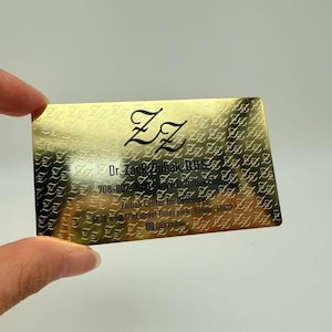 Custom Gold Metal Business Cards: Stainless Steel Personalized Visiting ...