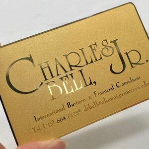 Personalized Gold Metal Business Card: Custom Stainless Steel - Etsy