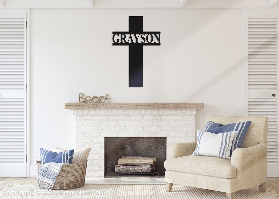 Personalized Cross Metal Name Sign - the Cross Sign Can Be Personalized ...