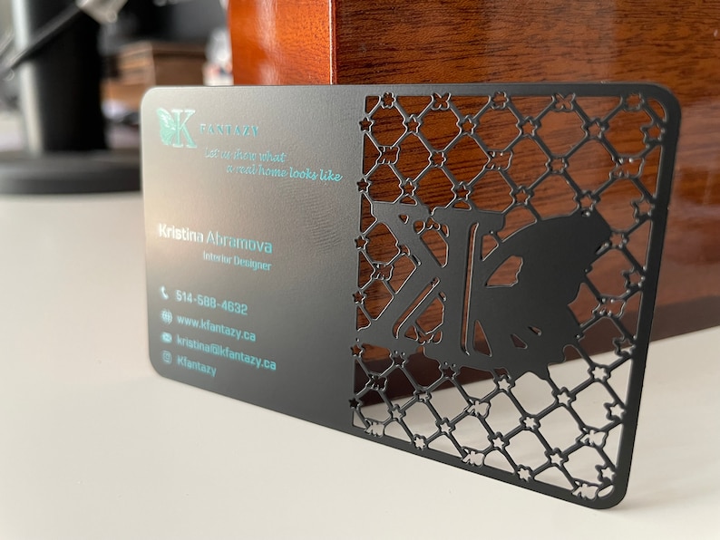 Custom Metal Business Cards: Stainless Steel, Architect Design - Etsy