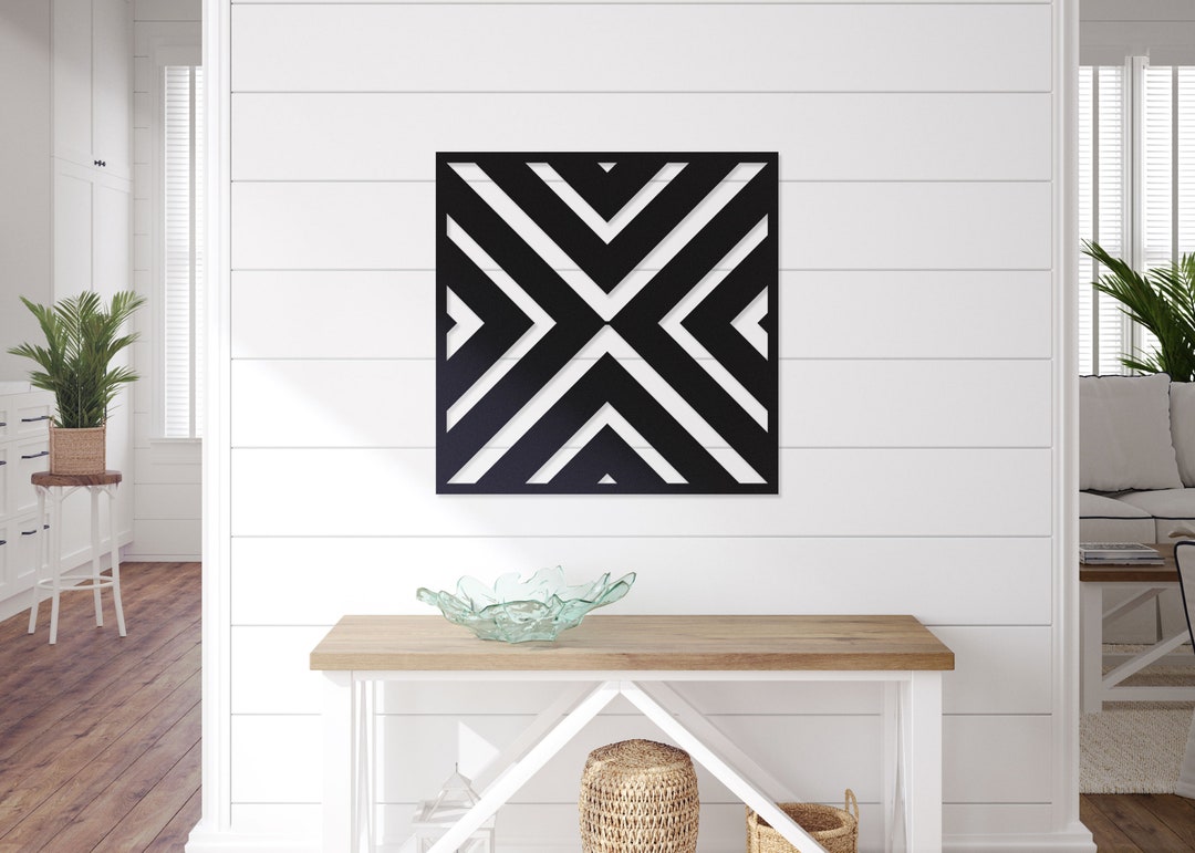 Geometric Metal Wall Art, Modern Metal Wall Decor, Outdoor Metal Wall ...