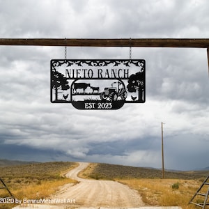 Personalized Metal Farm Sign, Custom Ranch Decor, Cow Horse Goat ...