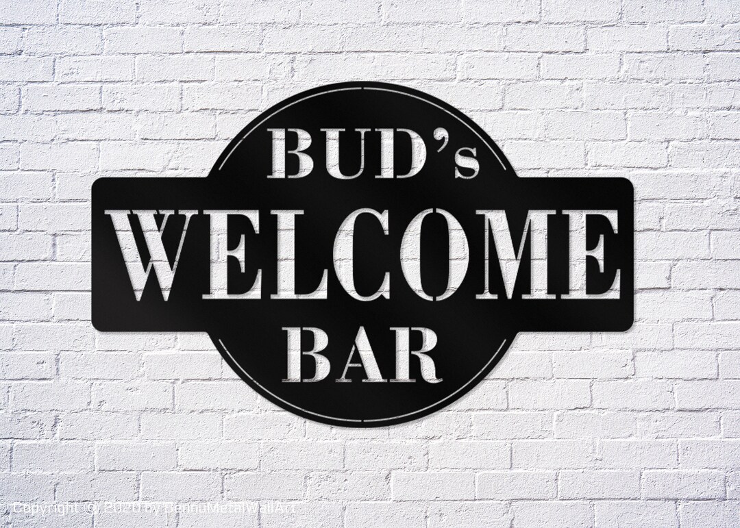 Personalized Metal Shop Sign: Custom Welcome Sign, Gifts for Dad - Etsy