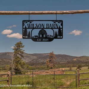 Barn Sign, Custom Metal Barn Name Sign, Large Metal Barn Sign, Ranch ...