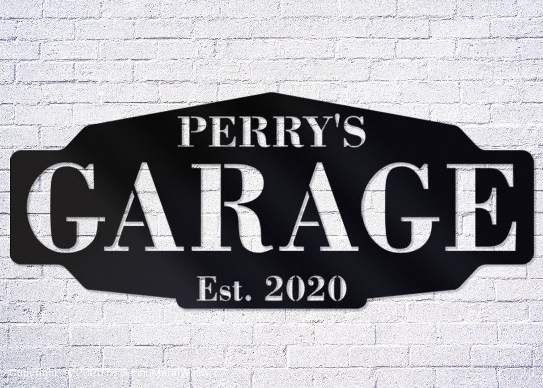 Personalized Metal Garage Sign, Custom Aluminum Shop Decor ...