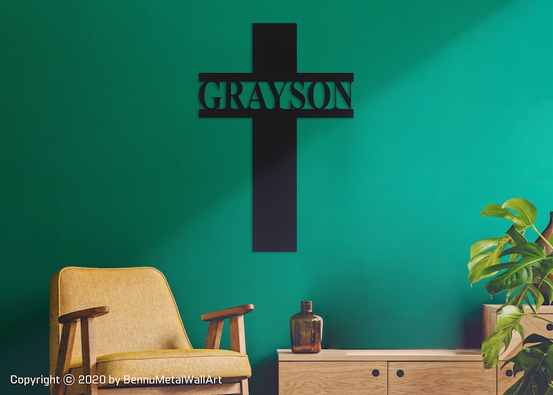 Cross Metal Name Sign Split Letter Name Sign Personalized | Etsy