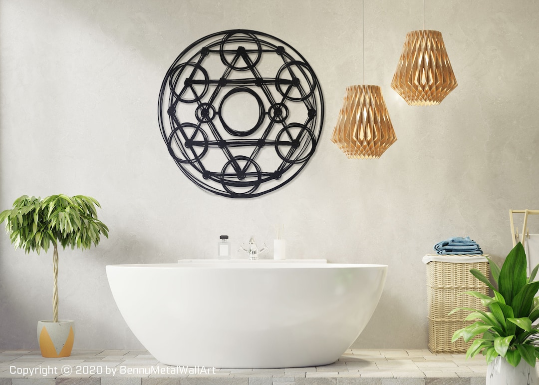 Metatron Cube Metal Wall Art: Sacred Geometry Decor - Etsy