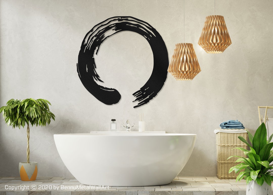 Enso Circle Metal Wall Art: Zen Yoga Studio Decor - Etsy