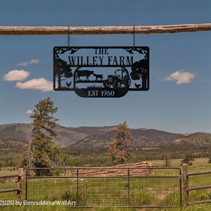 Personalized Metal Farm Sign, Custom Ranch Decor, Cow Horse Goat ...