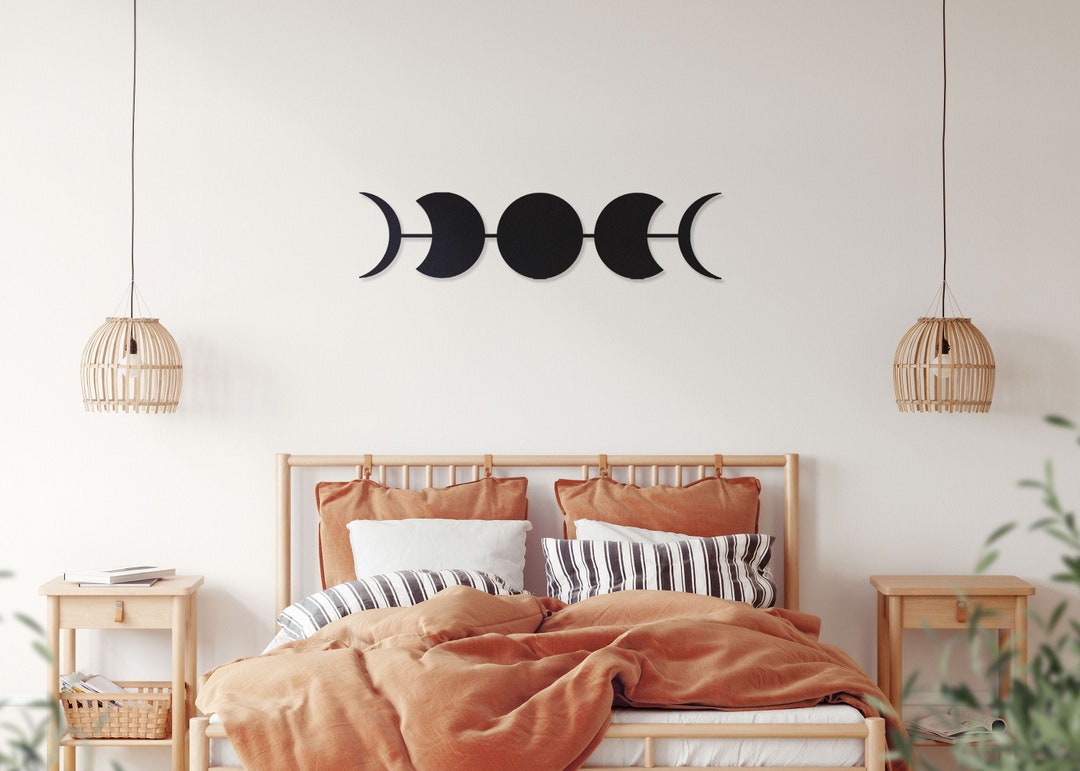 Metal Moon Phases Wall Art: Black & White Astrology Decor - Etsy