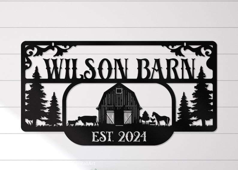 Personalized Metal Barn Sign: Custom Farmhouse Wall Art - Etsy