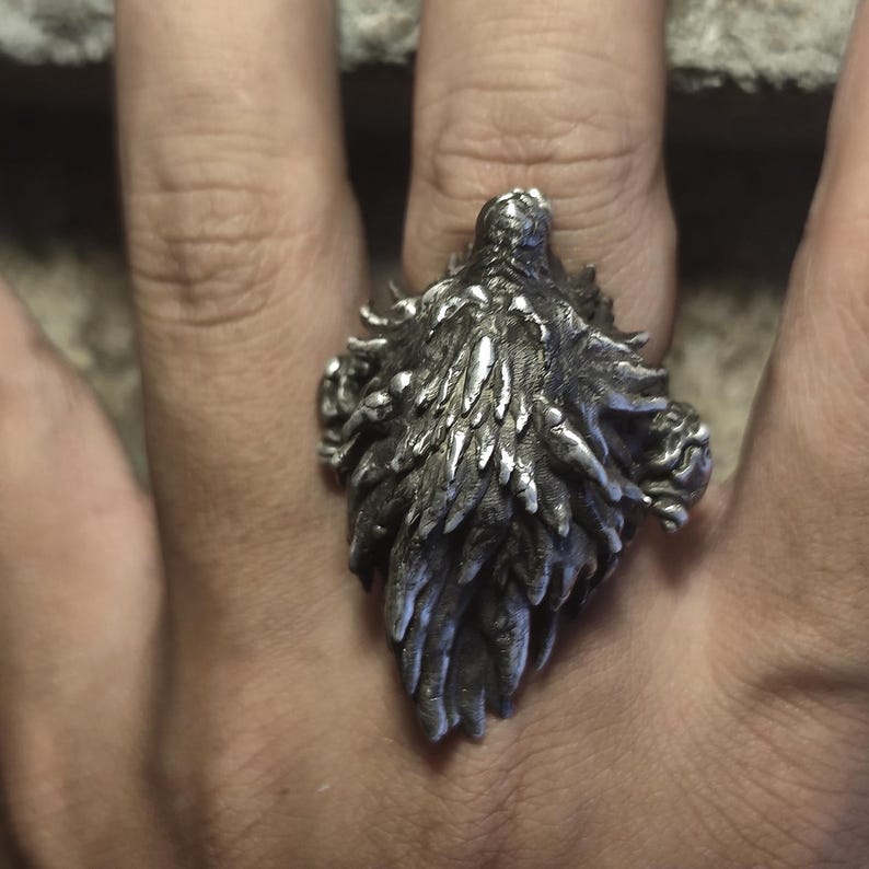 Wolf Ring Viking Mens Jewelry Hand Carved Sterling Silver - Etsy