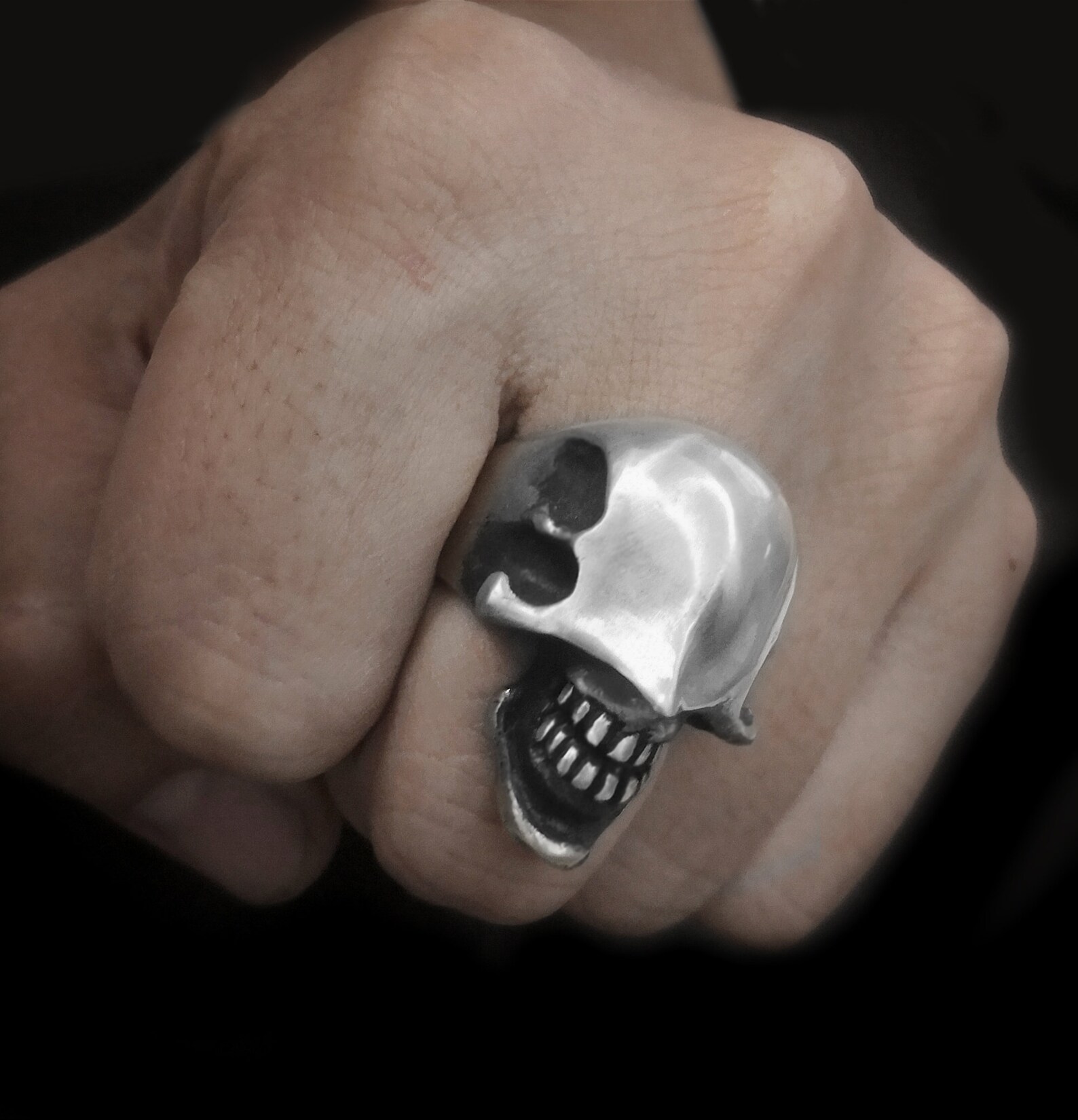 Faceless Skull Ring 925 Silver Eyeless Skull Ring Mens Skull - Etsy