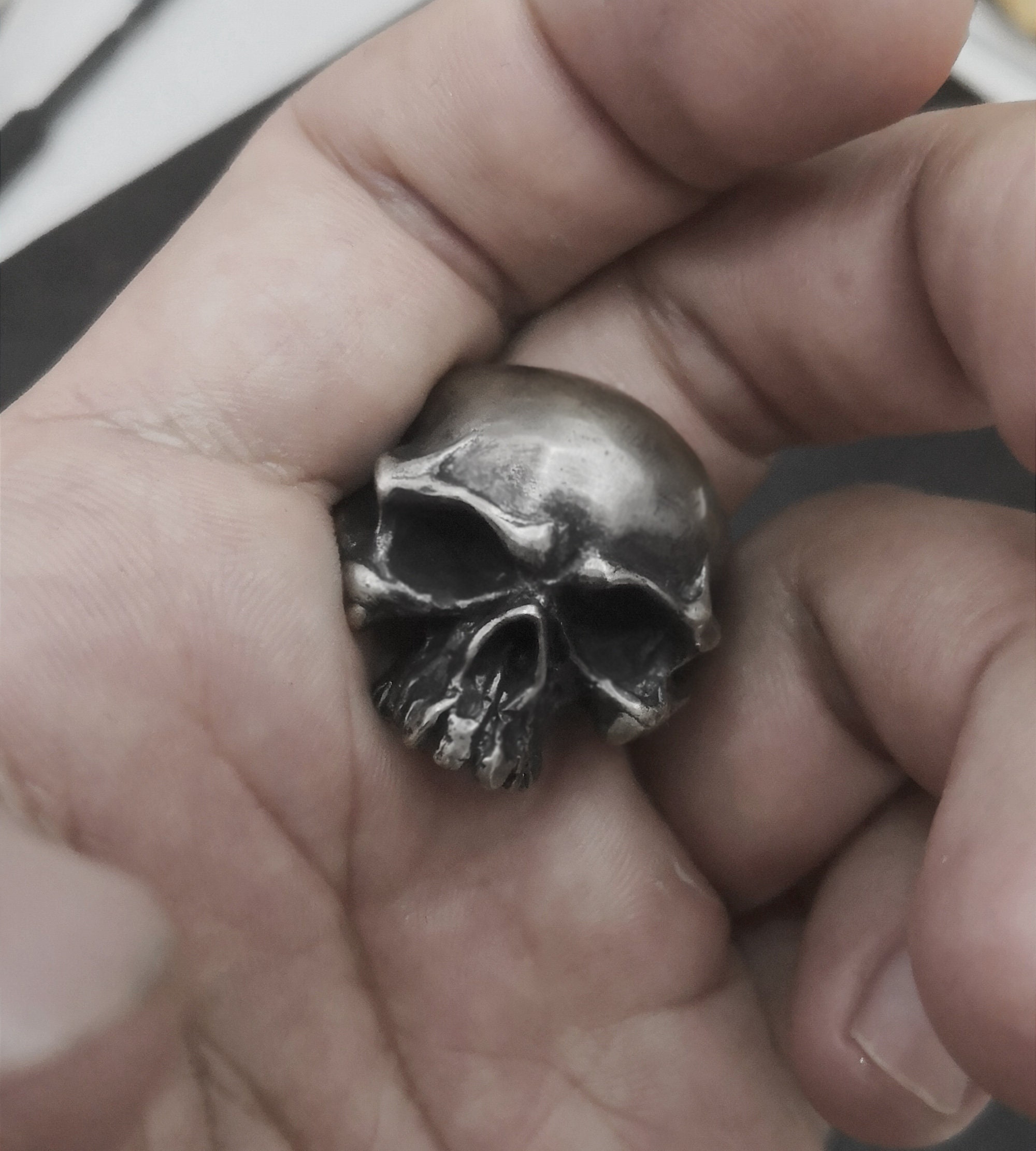 Handmade Sterling Silver Skull Ring: Gothic Biker Jewelry - Etsy