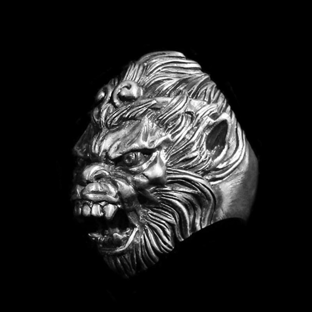 Monkey Ring Sterling Silver Roar Monkey King Ring Power and Elegance of ...