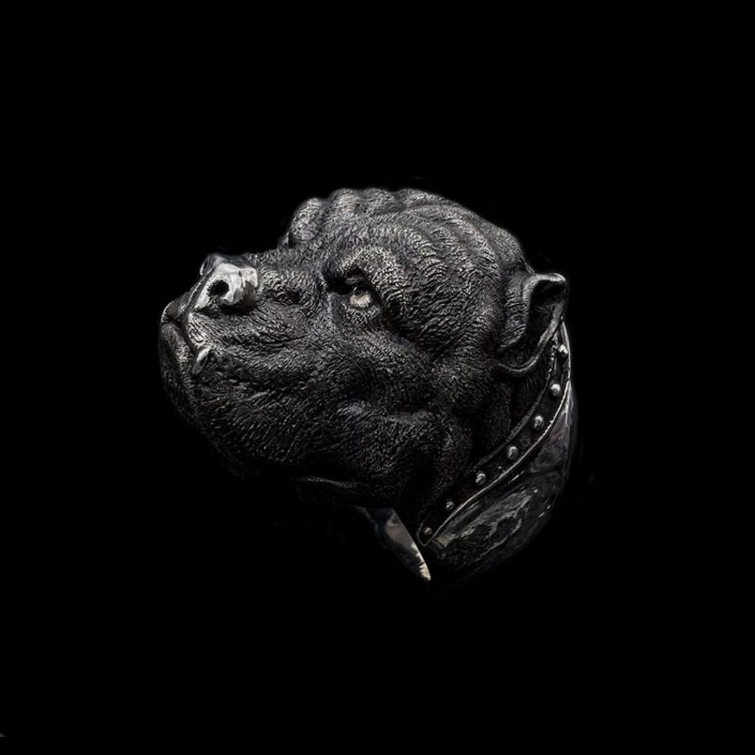 Pitbull Ring Unique Handcrafted Sterling Silver Pitbull Rings - Pitbull ...