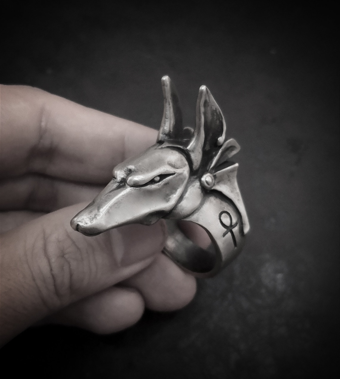 Anubis Rings 925 Silver Anubis Mens Ring Anubis the God of Death Rings ...