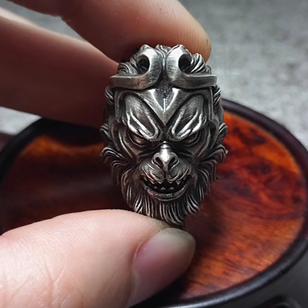 Monkey Ring Sterling Silver Angry Monkey Rings for Men and Women Monkey ...