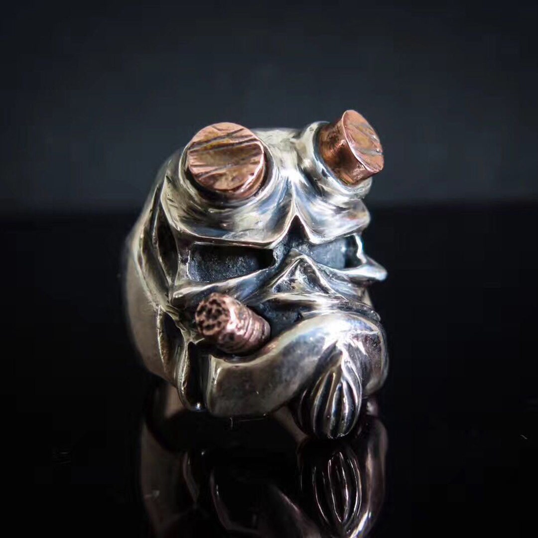 Hellboy Ring Unique 925 Silver Hells Baron Skull Ring for Men Custom ...