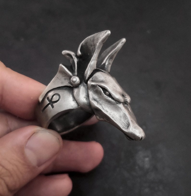 Anubis Rings 925 Silver Anubis Mens Ring Anubis the God of Death Rings ...